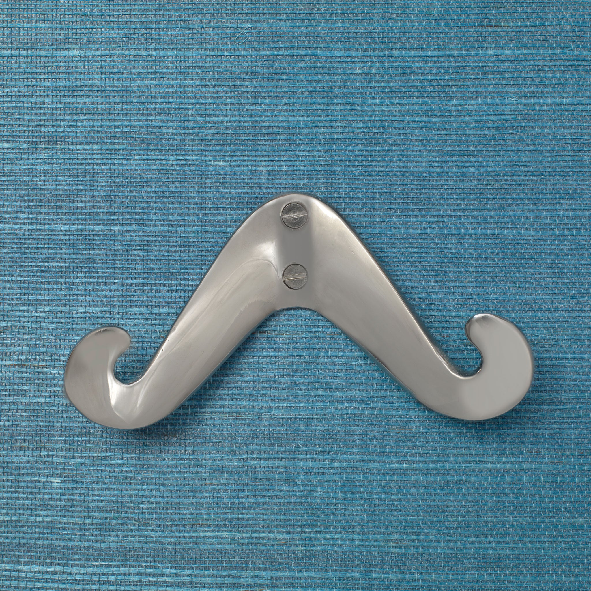 Silver double coat hooks - Moustache Hook - The Jade Hook by Pinxton & Co